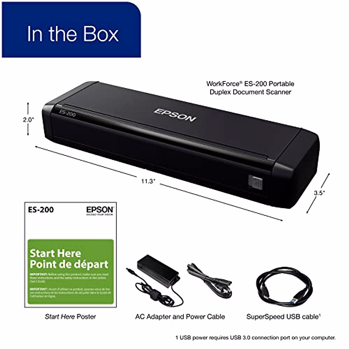 Epson ES-200 Portable Scanner: Fast Duplex ADF Scanning