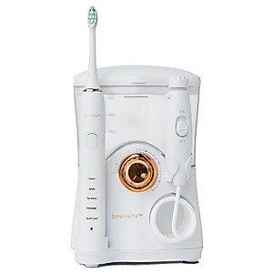 Denfinity Electric Toothbrush with Water Flosser Combo White Multifunction Sonic Irrigator