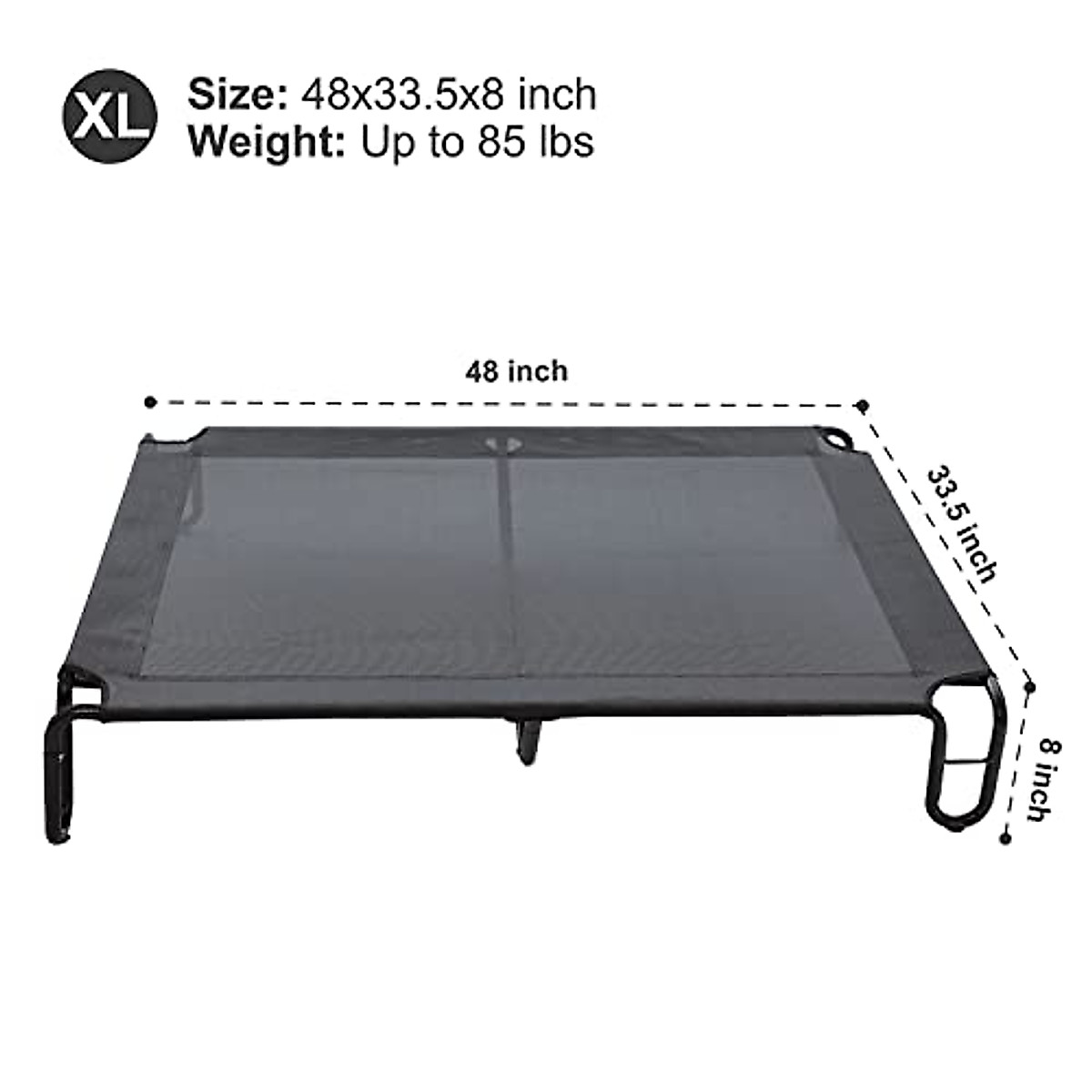 pettycare Outdoor Elevated Dog Bed Cot, Raised Dog Cots Beds, No Screws, Stable Frame & Durable Supportive Teslin Recyclable Mesh, Breathable, Indoor and Outside Pet Beds, Fits up to 85 lbs