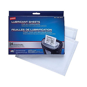 STAPLES Shredder Lubricant Lubricating Sheets 24/pk