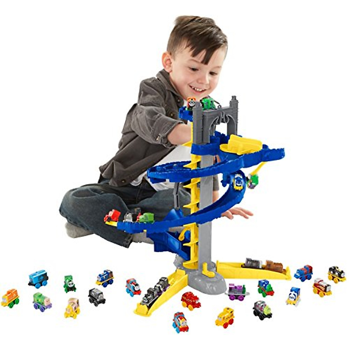 Thomas & Friends MINIS playset with Thomas as Batman and exclusive Bill as Clayface MINIS engines