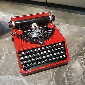 TRABEATOGA Typewriter Model Vintage Tin Antique Retro Manual Typewriter Model Ornament Collectible Figurine Photo Prop for Home Decor 11.6'' Long
