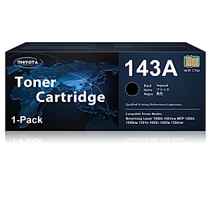 143A | W1143A 1 Pack Black (with Chip) Toner Cartridge Reload Kit Toner Compatible Replacement for HP 143A Neverstop Laser 1000n 1001nw Neverstop MFP 1200n 1200nw 1201n 1005n 1202w 1202nw Printer