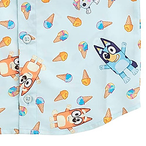 Bluey Bingo Toddler Boys Hawaiian Button Down Dress Shirt 4T
