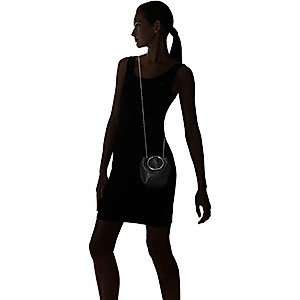 Jessica McClintock womens Jessica Mcclintock Gwen Ball Mesh Ring Wristlet Pouch Clutch Evening Bag, Black, One Size US