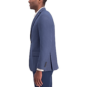 Haggar Men's Birdseye Fancy Slim Fit 2-Button Side Vent Sport Coat, Navy, Regular 42
