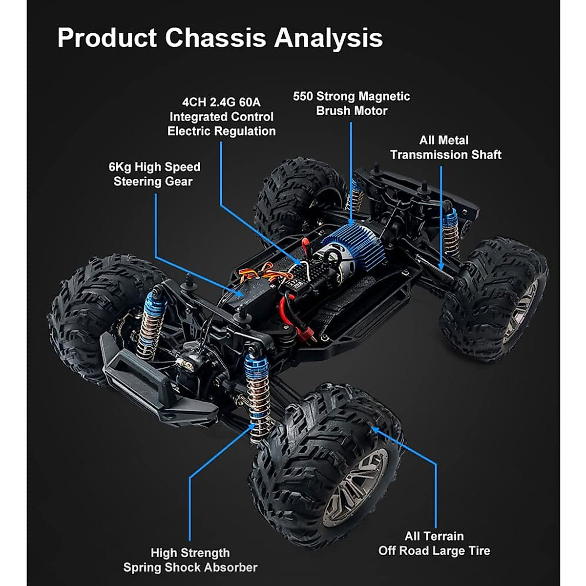 QIYHBVR RC Cars Remote Control Car for Boys 2.4 GHZ 40KM/H High Speed Racing Car, 1:12 RC Trucks 4x4 Offroad with Lights, Electric Rock Crawler Toy Car Gift for Kids Adults Girls