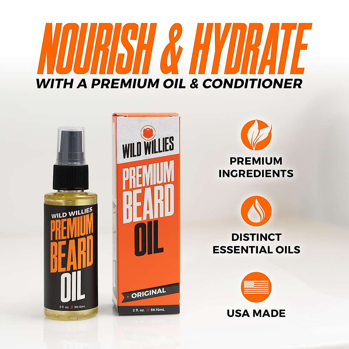 Wild Willies Premium Beard Oil & Conditioner Natural, Organic Ingredients Promote Fast Beard Growth, Removes Itch & Dandruff - Deep Softener Treatment Restores Moisture - 2 Oz, Cool Mint Scent