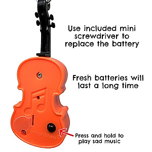 MunnyGrubbers - Original World's Smallest Violin Toy Keychain With Playable Sad Music - Mini Tiny Violin Keychain with Sound - Meme - Novelty - Funny - Joke - Gift - (WSV-V1-1P)
