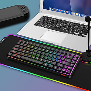 RedThunder K84 Mini Gaming Keyboard, 75% Ultra-Compact TKL Mechanical Feel Wired Keyboard with RGB LED Lighting Effects for PC/MAC/PS4/PS5/XBOX Gamer (Black)