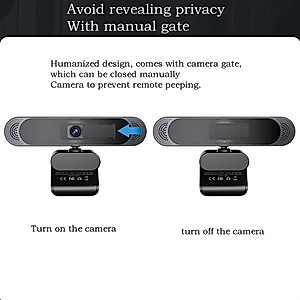 HSQMA 4K Webcam，Autofocus，2 Noise-canceling Mics & Privacy Cover, Plug & Play USB Webcam，Webcam for Laptop, Video Camera for Video Calls, Live Streaming，Meeting，Online Classes