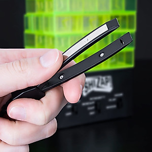 ShiZap! - Illuminated Electric Shock Stacking Block Game, Plastic Tumble Tower Blocks, Shocking Tweezers, LED Base That Plays Suspenseful Music, Family Fun Party Games for Teenage Boys, Girls, Adults