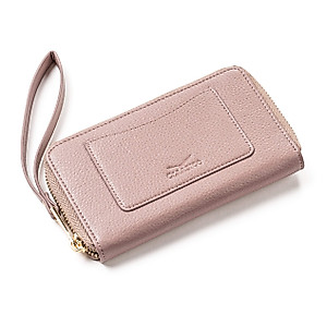 Claasico Women's Slim Wristlet Wallet | RFID Block, 6 Credit Card, Money & Receipt Organizer