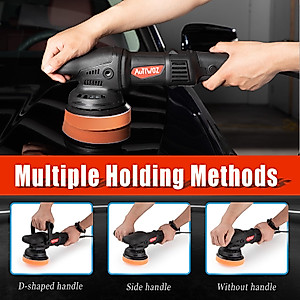 AUTIWOZ Car Buffer Polisher - 920W 5-inch Dual Action Polisher for Car Detailing, Random Orbital Polisher Waxer Kit with Detachable Handle & 6 Polishing Pads, 6 Variable Speeds 2800-5800RPM for Polish