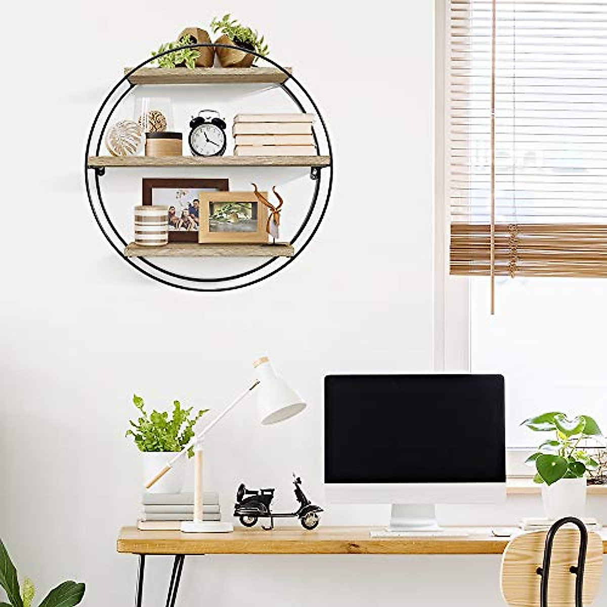 Biewoos Wood Wall Shelf Rustic Modern Wall Mounted Storage Shelving Heavy Duty Wooden Wall Decor for Bedroom, Living Room, Bathroom, Kitchen, Office and More (Natural Wood)