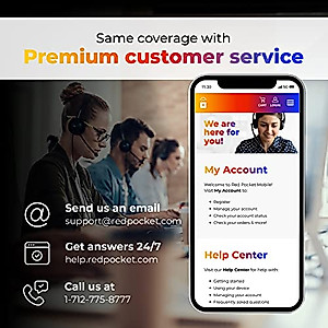 RedPocket Mobile $40/Month Phone Plan, Free SIM Card for Verizon Wireless-Compatible Phone, Unlimited Data, Talk & Text, 25GB High-Speed 5G & 4G Data