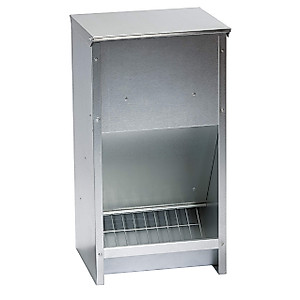 Little Giant® Large Steel Poultry Feeder | Galvanized High Capacity Poultry Feeder | 25 lbs