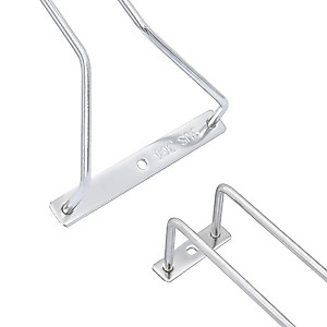 zoohot 8.85-Inch Wine Glass Rack - Under Cabinet Stemware Wine Glass Holder Glasses Storage Hanger Stainless Steel Organizer for Bar Kitchen(1 Rows, 2 Pack)