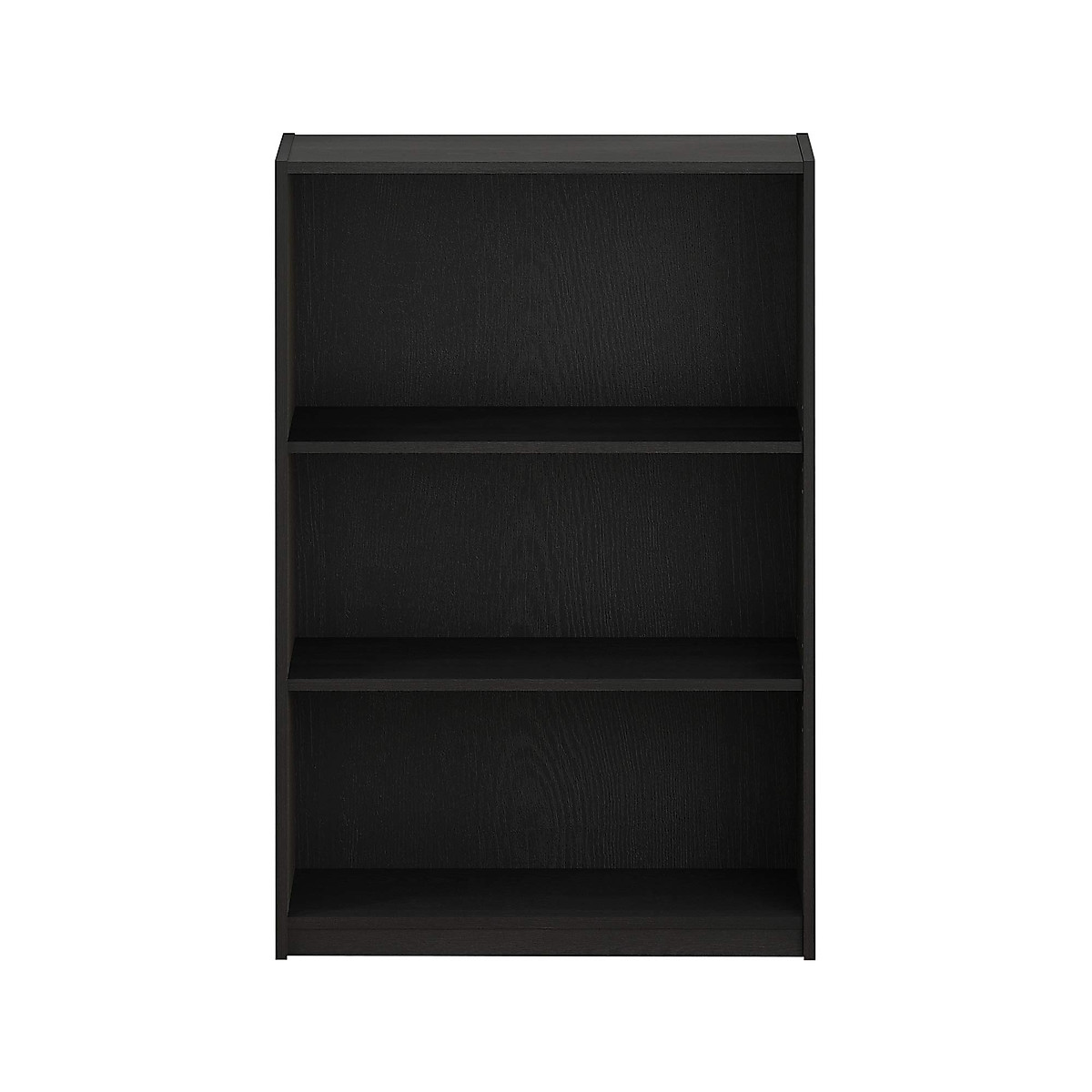 Furinno Jaya Simple Home 3-Tier Adjustable Shelf Bookcase, Black Pasir 3-Tier Open Shelf Bookcase, Espresso