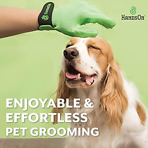 H HANDSON Pet Grooming Gloves - Patented #1 Ranked, Award Winning Shedding, Bathing, & Hair Remover Gloves - Gentle Brush for Cats, Dogs, and Horses (Grey, Small)