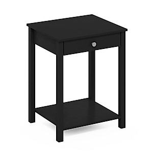 Furinno Classic Side Table with Drawer, 1 Pack, Americano