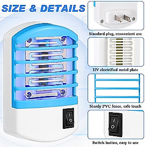 Qualirey Bug Zapper Indoor Plug in Mosquito Killer Trap Indoor Insect Trap Electric Mosquito Trap Fly Zapper Electronic Mosquito Killer with LED Light for Home Kitchen Bedroom Baby Room Office (2 Pcs)
