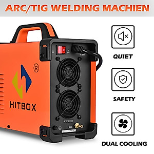 HITBOX 200A TIG Welder,AC/DC TIG Welder With Pulse 4 IN 1 Welding Machine,Aluminum TIG Welder 220V with DC TIG/AC TIG/Pulse TIG/Stick and IGBT 2T/4T LED Digital Display,Compatible with Foot Pedal