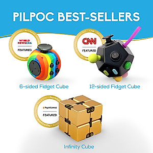 PILPOC theFube Fidget Cube - Deluxe Authentic Fidget Toys for Adults & Kids - Premium Protective Case, Stress Cube, Anxiety Toys, ADHD, OCD, Autism (Green & Mix)
