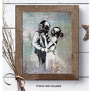 Banksy Diver Lovers Graffiti Picture - 8x10 Photo - Chic Decor for Beach House, Lake Home, Dorm - Cool Street Art Gift - Unframed Poster Print