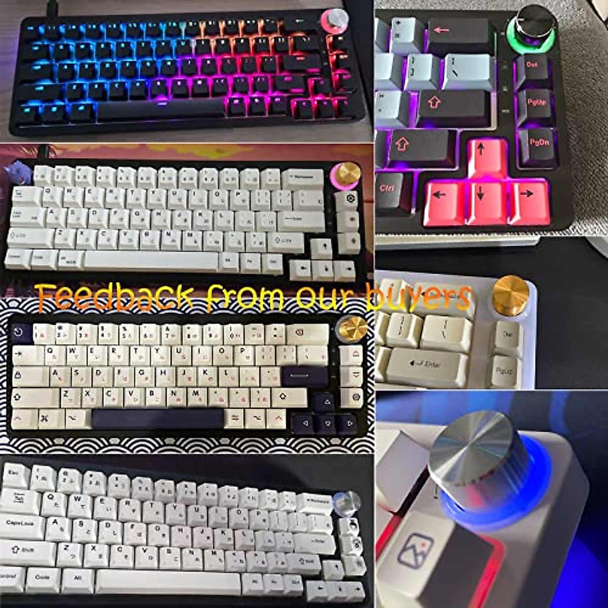 ROZELLA HOME Suitable for TM680/KT68/GK68 Upgrade Knob 2 PCs Pack, Aluminum Alloy, Upscale Electroplating, Mechanical Keyboard Upgrade Accessories(Champagne Gold)