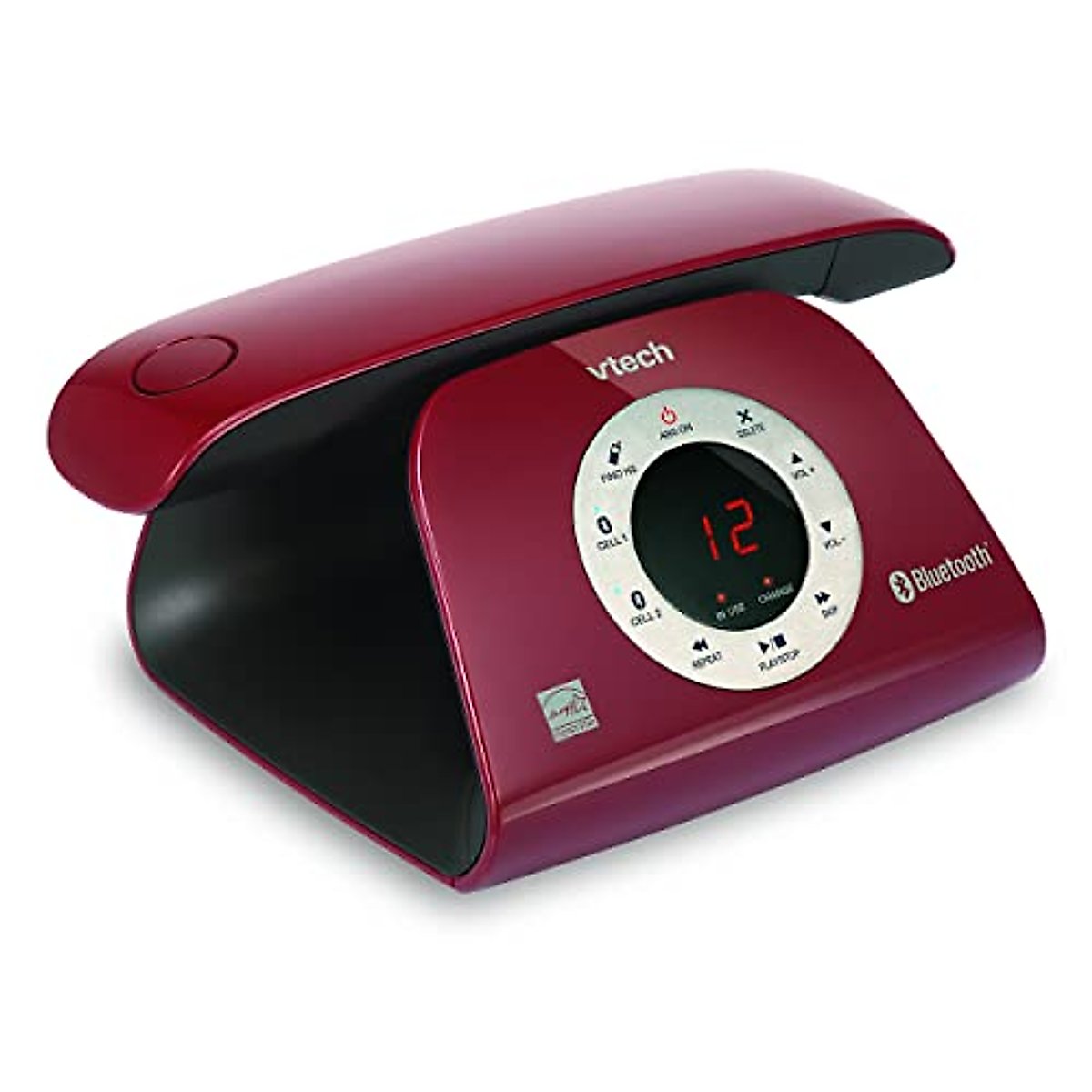 VTECH VS122-16 Retro-Design DECT 6.0 Cordless Phone: Bluetooth Connect to Cell, Call Blocker, Answering System, Full-Duplex Speakerphone, Up to 1000 Phonebook Contacts & 1000 Call Block Entries