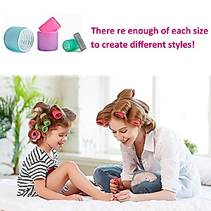 Jumbo Hair Rollers Hair Curlers. 3 inch Rollers, Large Self Grip Hair Curlers for Long Hair, Big Hair Rollers for Long Hair. No heat Curlers Hair Rollers with Clips & Comb. 30 Pack