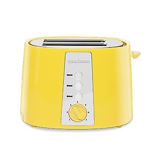 SEEDEEM Toaster 2 Slice, Extra Wide Slot Toaster, 7 Shade Settings, Bread Toaster with Cancel, Defrost, Reheat Function, Extra Wide Slots for Waffle or Bagel, Removable Crumb Tray, 750W, Lemon Yellow