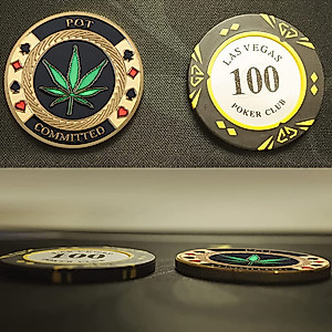 SW Poker Card-Guard Coin Collectibles Table Games Poker Card-Guard Protector Golden Coin Chip w/Plastic Case, Poker Chips Coin, A Great Coin Collecting Gifts for Husband, Father, Friends