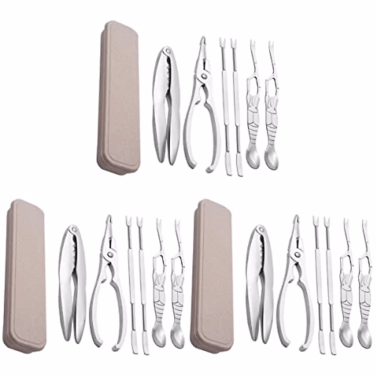 3sets/6pcs Nuts Pecan Picnic With, Case & for Crackers Shellers, Open Storage Including Shellfish Peel Utensils Nut/Steel Accessories Opener and Leg Shell Lobster Tools