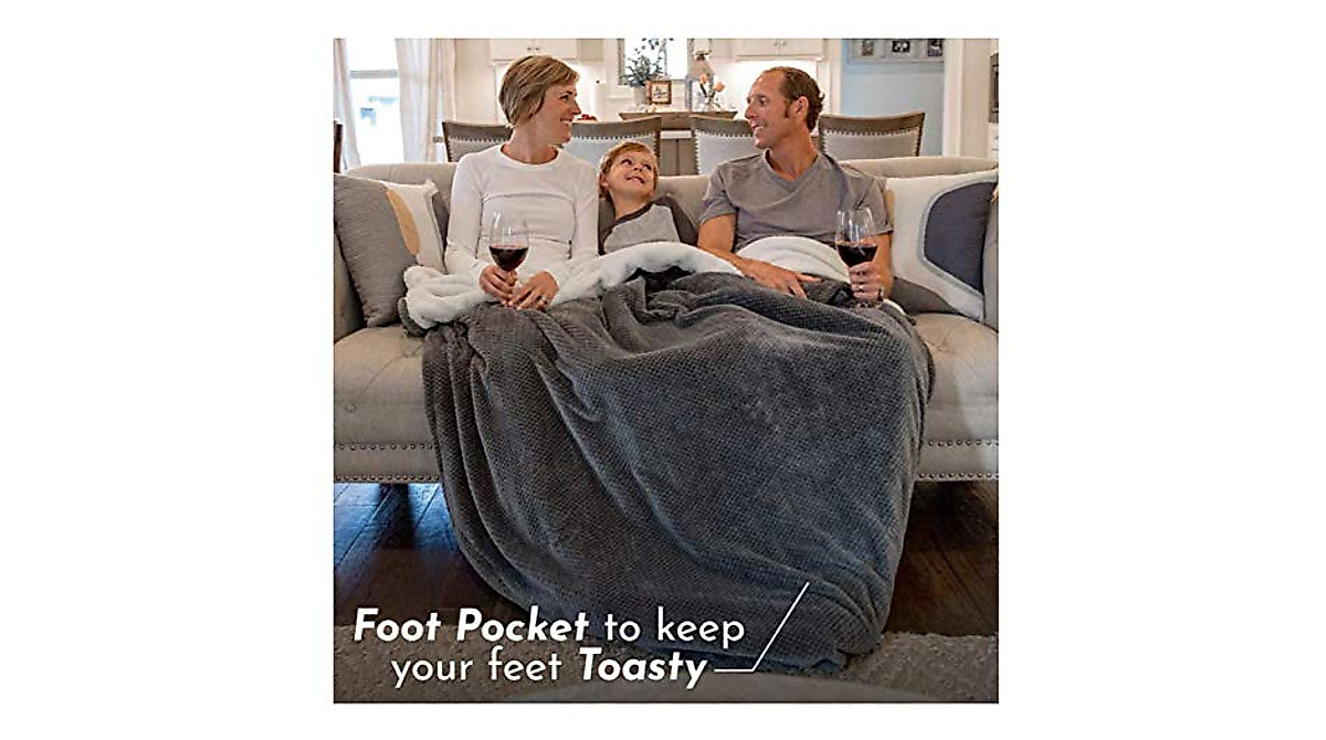 PediPocket XXL Foot Pocket Blanket in Gunmetal | Luxury Warmth & Comfort