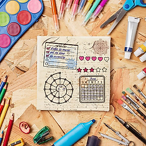 PH PandaHall Clear Label Stamps, Date and Schedule Rubber Stamp Silicone Stamp Background Transparent Stamps for Card Making Photo Album Decoration and DIY Scrapbooking 6.2x4.3inch/16x11cm