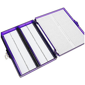 Heathrow Scientific HD15988H Polycarbonate Purple Durable True North Slide Box, 208mm Width x 175mm Height x 34mm Depth