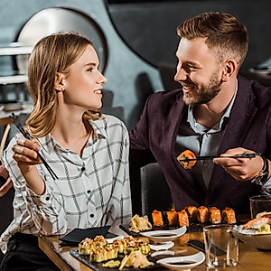 10 Pairs Fiberglass Chopsticks, Slivek Reusable Premium Japanese Chinese Korean Chopsticks Dishwasher Safe, Non-slip, Lightweight, 9.5 inches - Black