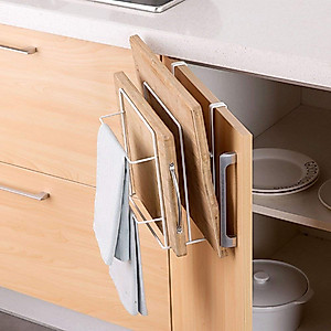 Multifunctional Over Door Storage Rack Two-layer Steel Hanging Cabinet Door Organizer Trays Under Cabinet Door Organizer Rack Holders Cupboard Hanging Storage Shelf Kitchen Cabinet Door Hook Holder
