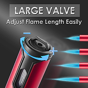 Urgrette 2 Pack Butane Torch Lighter, 6-inch Refillable Pen Lighter Adjustable Jet Flame Butane Lighter for Grill BBQ Candle Camping (Gas Not Included) Raven & Ruby