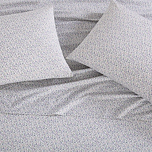 Laura Ashley - Standard Pillowcase Set, Breathable Percale Cotton Bedding, Crisp & Cool Home Decor (Emogene Purple, 2 Piece)