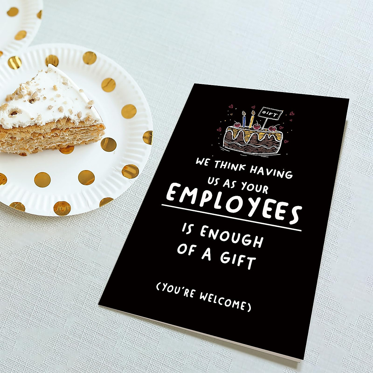 Obbyidk Funny Happy Birthday Card for Employer Leader, Birthday Card for Boss Managers, Happy Boss’s Day Card Gift, As Your Employees Is Enough of a Gift