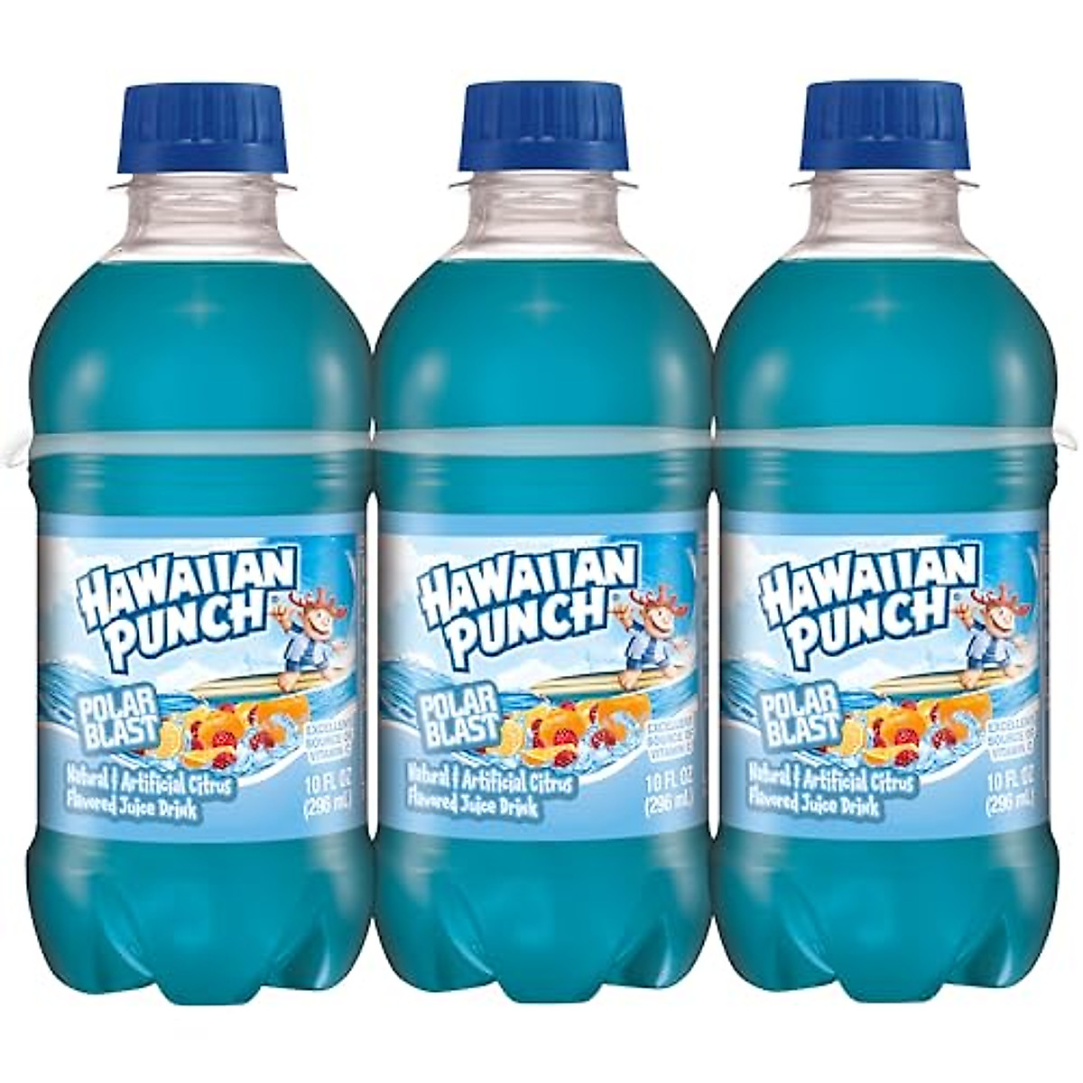 Hawaiian Punch Polar Blast Fruit Juice Drink, 10 Fl Oz Bottles, 24 Count (4 Packs Of 6), Ready-to-drink, On-the-go, Caffeine-free, Carbonation-free, Gluten-free, Excellent Source Of Vitamin C