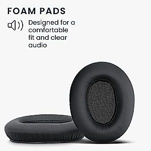 kwmobile Replacement Ear Pads Compatible with TaoTronics BH060 - Earpads Set for Headphones - Black
