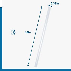 Replacement Reusable Straws for BuildLife 1/Half Gallon Water Bottle 128oz/64oz - 4 Set 10'' Long,Outer Diameter 0.374'' Cut Short to Fit Bottles,with 2 Cleaning Brush