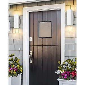 Ken & Ricky Outdoor Wall Lights, Modern Exterior Up and Down Wall Sconces, Square Porch Lights Outdoor Wall with Sanded White Finish - 2 Pack