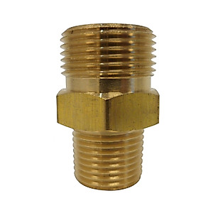 Ultimate Washer High Pressure M22 Adapter Fitting x 3/8-Inch Brass Male Pipe Thread 5800 PSI Rating Compatible for Troybuilt, Excell, Devilbis, Lasco 60-1057 Models