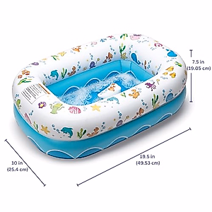 Mommy's Helper | Inflatable Under The Sea Baby Bathtub, Collapsible Safe Baby Bath Tub with Anti-Sliding Saddle Horn Seat, Must Have Travel Toddler Bath, Portable Bathtub Recommended Months 6 to 24