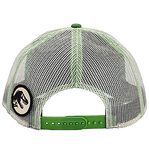 Bioworld Jurassic Park Washed Canvas Trucker Hat with Embroidery Patch and Underbill Print Snapback hat Black